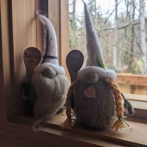 Finnish Sauna Elf - Saunatonttu - Needle Felted Gnome - Sauna ...