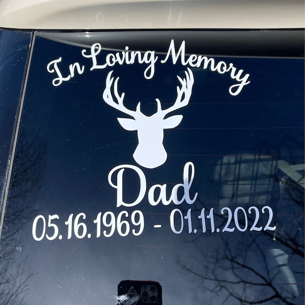 In Loving Memory Deer Decal, Remembrance Decal, in Loving Memory Decal ...
