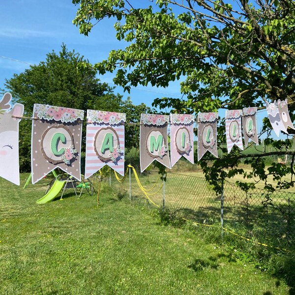 Woodland Animals Floral Printable Birthday Banner Bunting, A to Z and ...