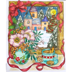 Printable Winter Coloring Page, Digital Christmas Coloring Page ...