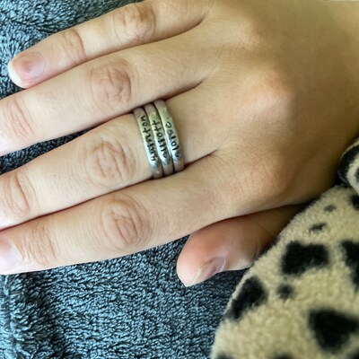 Personalized Stacking Birthstone Ring, Personalize Jewelry, Hand ...