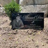 Custom Black Granite Human Memorial Stone With Two Holders, Human ...