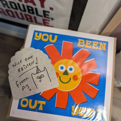 Risograph Mini Print // 3 Colour // SUN - Etsy