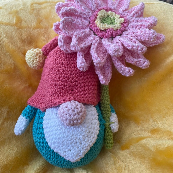 Flower Gnome Crochet Pattern, Birthday Gnome With Gerbera, Gerbera ...