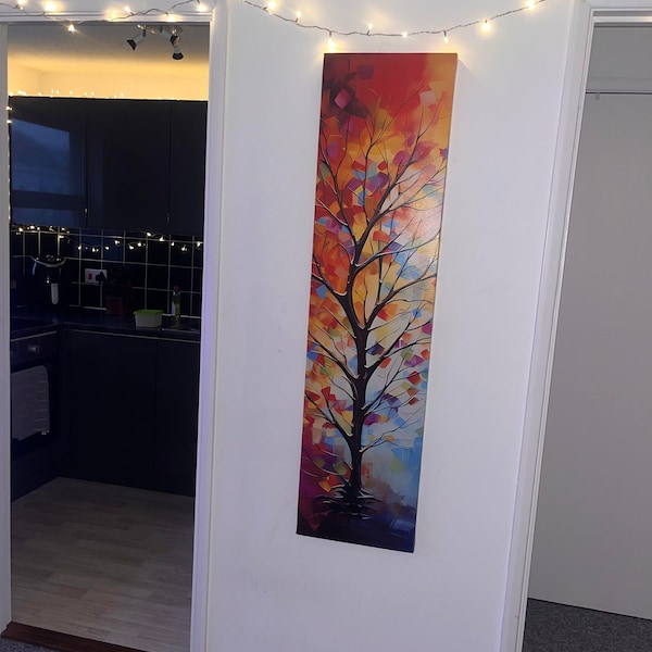 Long Narrow Wall Art, Tall and Thin Canvas Wall Art, Tree Wall Art ...