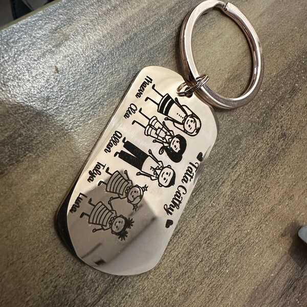 Personalized Engraved Family Key Ring in Stainless Steel Metal - Etsy