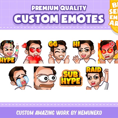 9x Custom Emotes for Twitch, Youtube, Discord or Facebook / Custom ...
