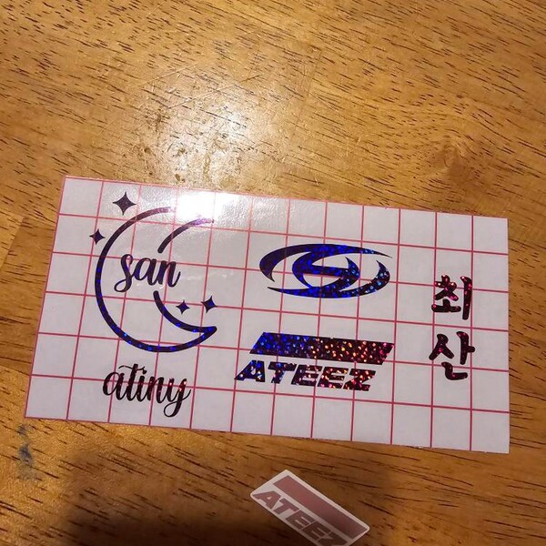 5 Decals Set - Ateez for ATINY LIGHTINY Lightstick Matte Rose Gold ...