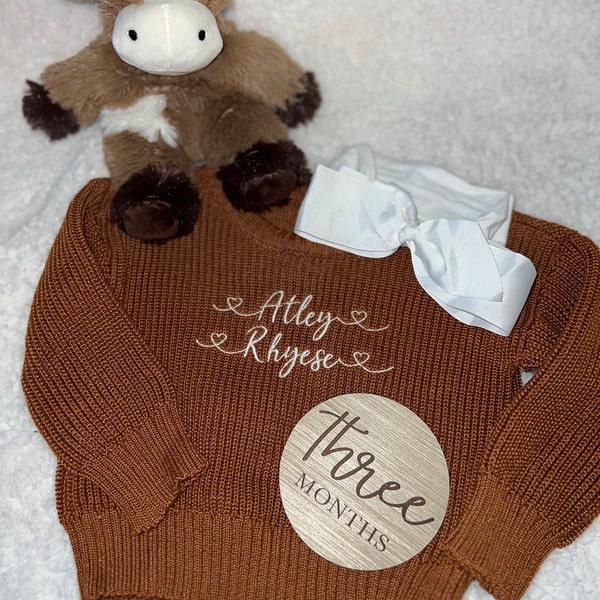 Personalized Baby and Toddler Sweater With Embroidered Name Embroidered ...