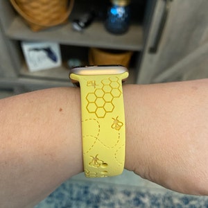 Honey Bees Watch Band Silicone Watch Band Engraved Watch - Etsy