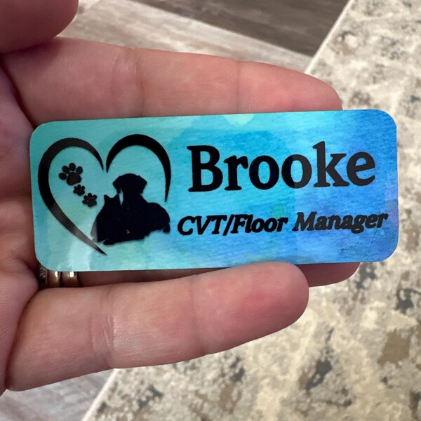 Vet Tech Name Tag, Magnetic Name Badge, Personalized Custom ID Tag for ...