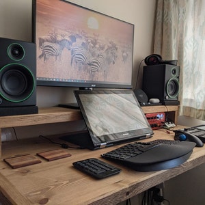 Rowlands Rustic Hand Built Monitor Shelf Stand | Etsy UK