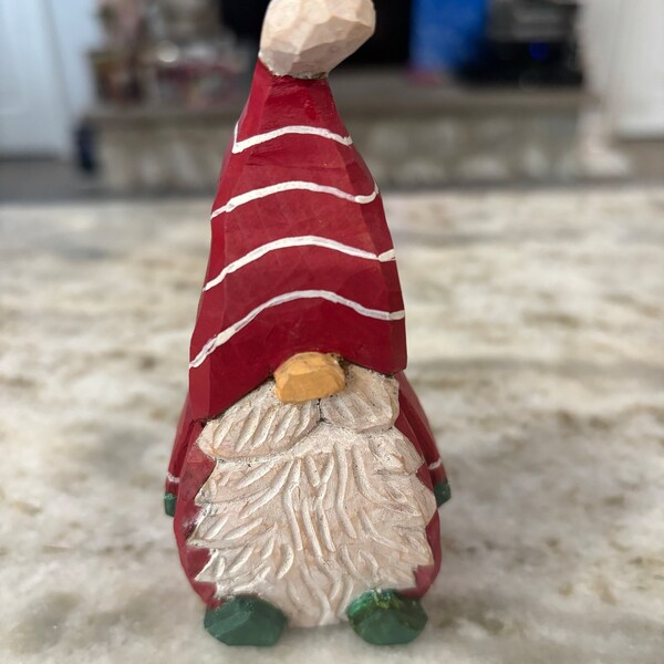 Hand Carved Wooden Folk Art Triangle Santa Claus Figure - Etsy