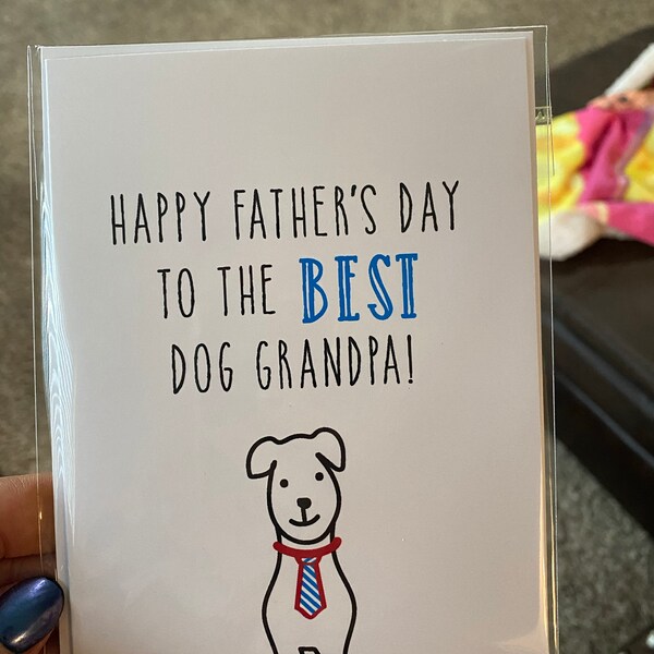 Fathers Day Card for Dog Grandpa, Happy Father's to the Best Dog ...