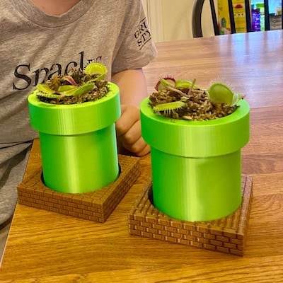 Super Mario Warp Tube Planter 3D Printed - Etsy