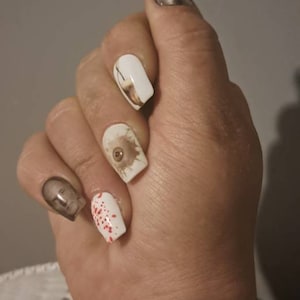 Full Set of Acrylic Nails.. inspired LABYRINTH David Bowie. Any Shape ...
