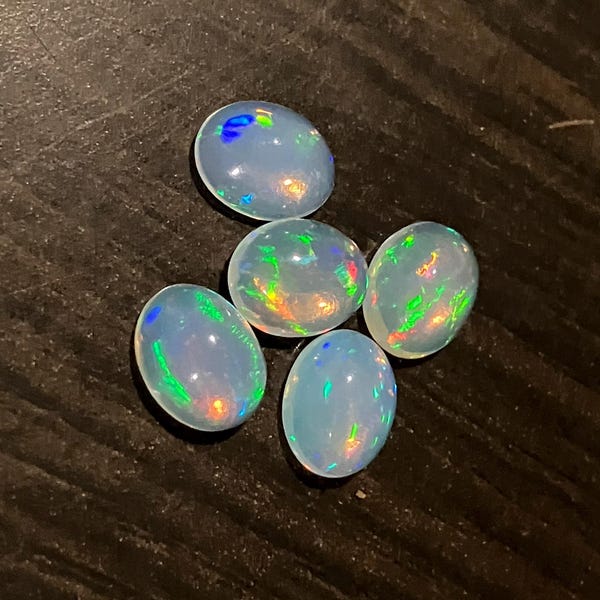 Australian Opal 8X6 Mm Cabs, Pack of 4 Pieces AAA Quality, Opal Triplet ...