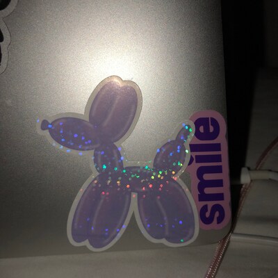 Glitter Balloon Dog Sticker Holographic Glitter Balloon Dog - Etsy