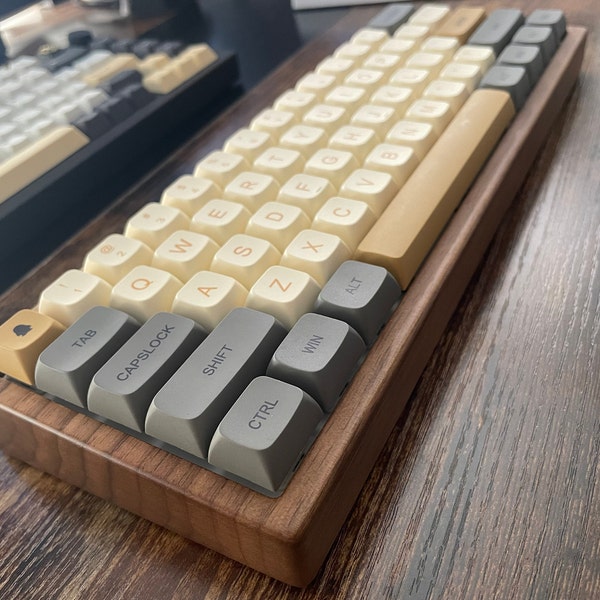 Black Walnut Wood Keyboard Case: Custom Wooden GH60 Wooting 60HE/HE+ ...