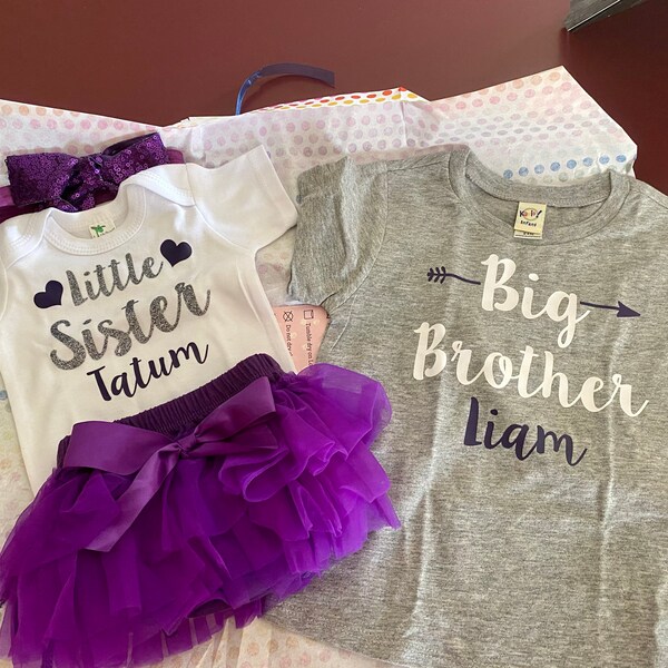 Big Brother Little Sister Personalized Matching Outfits, Baby Sister ...