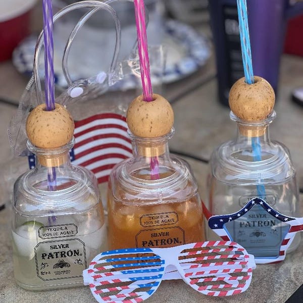 Patron Replica Reusable Bottle With Rainbow Cork and Stickers. Patron ...