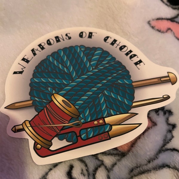 Knitting Themed, Sticker Set, Crochet Themed, Vinyl Decals, Crafting ...