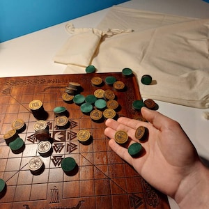 Hnefatafl on a Wooden Board, Handmade Hnefatafl, Viking Chess, Engraved ...