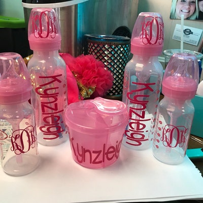 Baby Bottle Decals Monogrammed Personalized Bottle Labels Baby Shower ...
