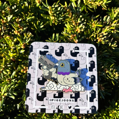 Glow in the Dark Ghostface Pigeon Pin Handmade Hard Enamel Pin Perfect ...