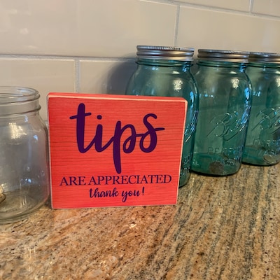 Tips Thank You Vinyl Decal Vinyl Lettering for Tip Jar Removeable JAR ...