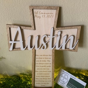 Personalized Cross With Poem First Holy Communion, Baptism ...