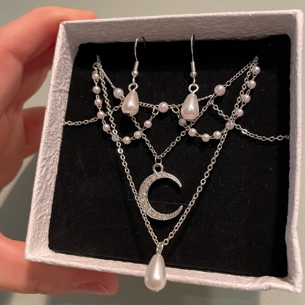 Handmade Dainty Delicate Ethereal Fairy Elegant Silver Blue & Pearl ...