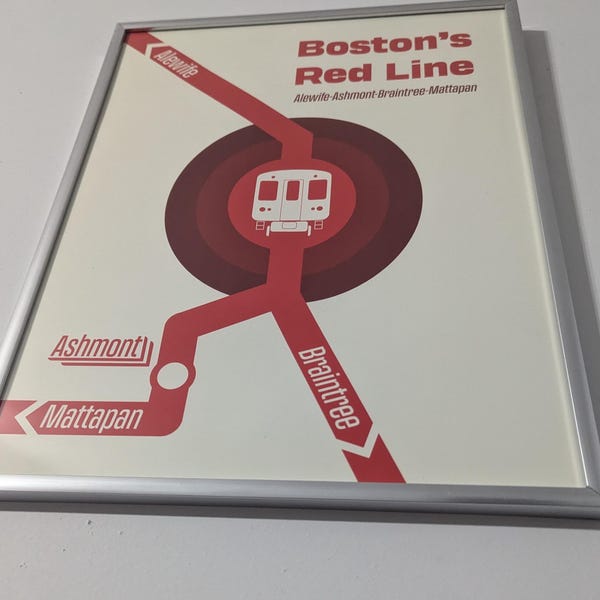 Boston Subway Poster | Blue, Green, Red, Orange Line Trains, MBTA, the ...