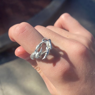 Handmade Metal Spiky Fuzzy Necklace Thorn Vintage Swarovski Necklace ...