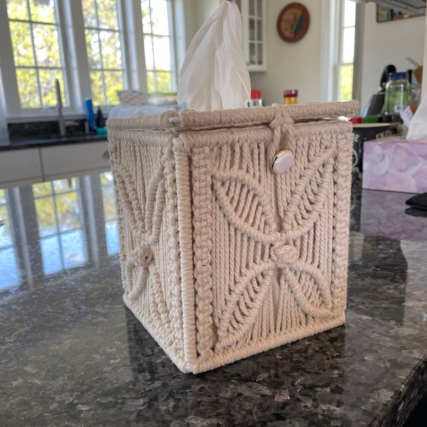 Macrame Storage Baskets, Decorative Bins, Woven Organizers for Bathroom ...