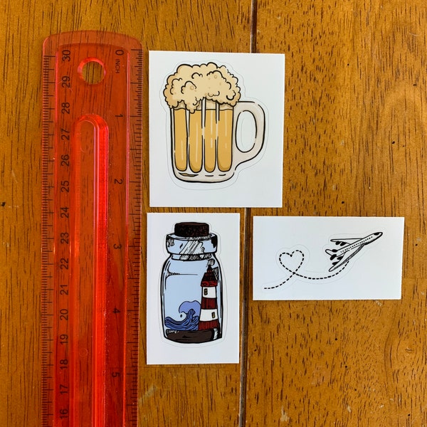 Any 3 Sticker Pack, Sticker Pack, Choose Any 3 Stickers, Custom Sticker ...