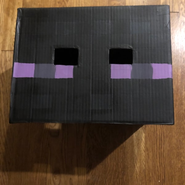 Minecraft Tutorial Enderman Head With Diamond Block Treat Basket DIY ...