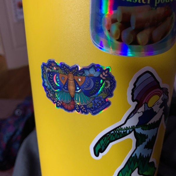 Holographic Moth Sticker | Witchy Sticker | Moth Sticker|stickers for ...