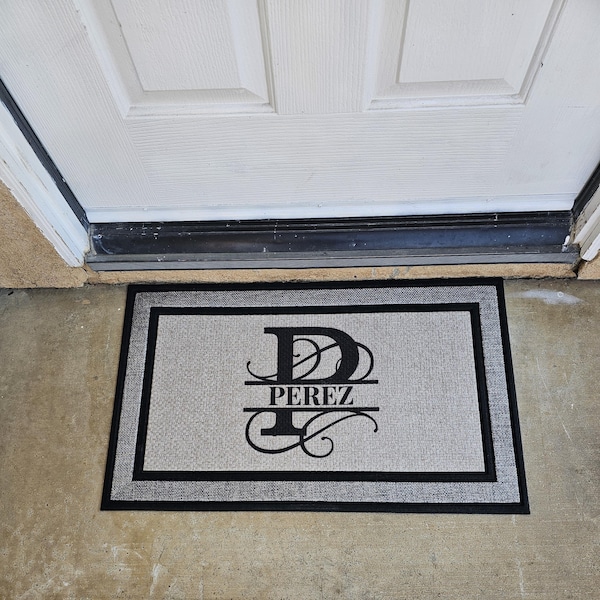 Personalized Doormat Custom Monogram Door Mat With Monogram Initial ...
