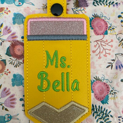 Personalized Crayon ID Badge Holder Pencil Employee ID Holder Teacher ...