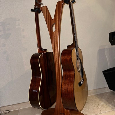 Ruach GR-2 Customisable 5 Way Wooden Guitar Rack and Holder for Guitars ...