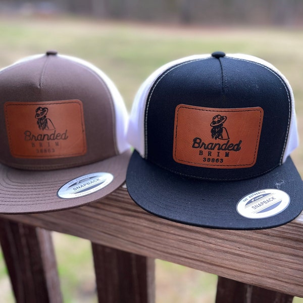 Blank Leather Hat Patches, Rectangle Laserable Leatherette Patch With ...