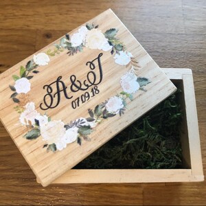 Wedding Ring Box Personalized Names Wooden Box for Wedding Gift Name ...