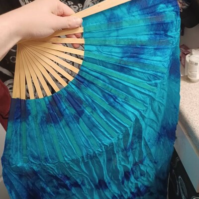 Original Hand-beaded Round Fan, Heavy-duty Tassel Fan, Long-handled ...