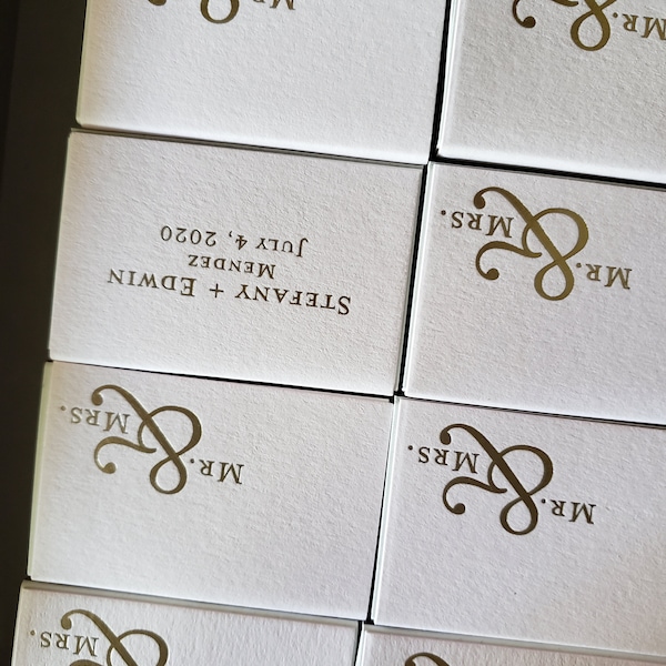 Custom Mr. & Mrs. Match Boxes - Party Favors, Custom Matches, Foil ...