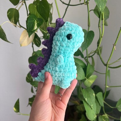 Tiny Diny No Sew Crochet Pattern, Tiny T-rex, Tiny Dinosaur, Pocket Pet ...