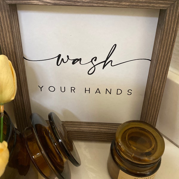 Wash Your Hands Bathroom Wood Sign | Wash Your Hands Sign | Bathroom ...