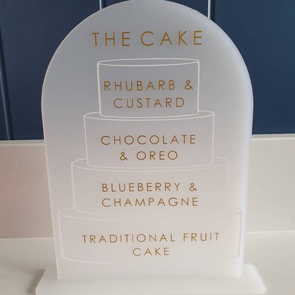 Cake Flavours Acrylic Table Sign Free Standing Cake Menu - Etsy
