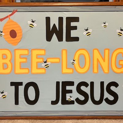 We Are Hooked on Jesus Christian Bulletin Board Set Christian Classroom ...