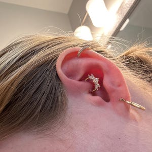 16G 14K Solid Gold Heart Shaped Daith Earrings/cartilage Earrings/daith ...